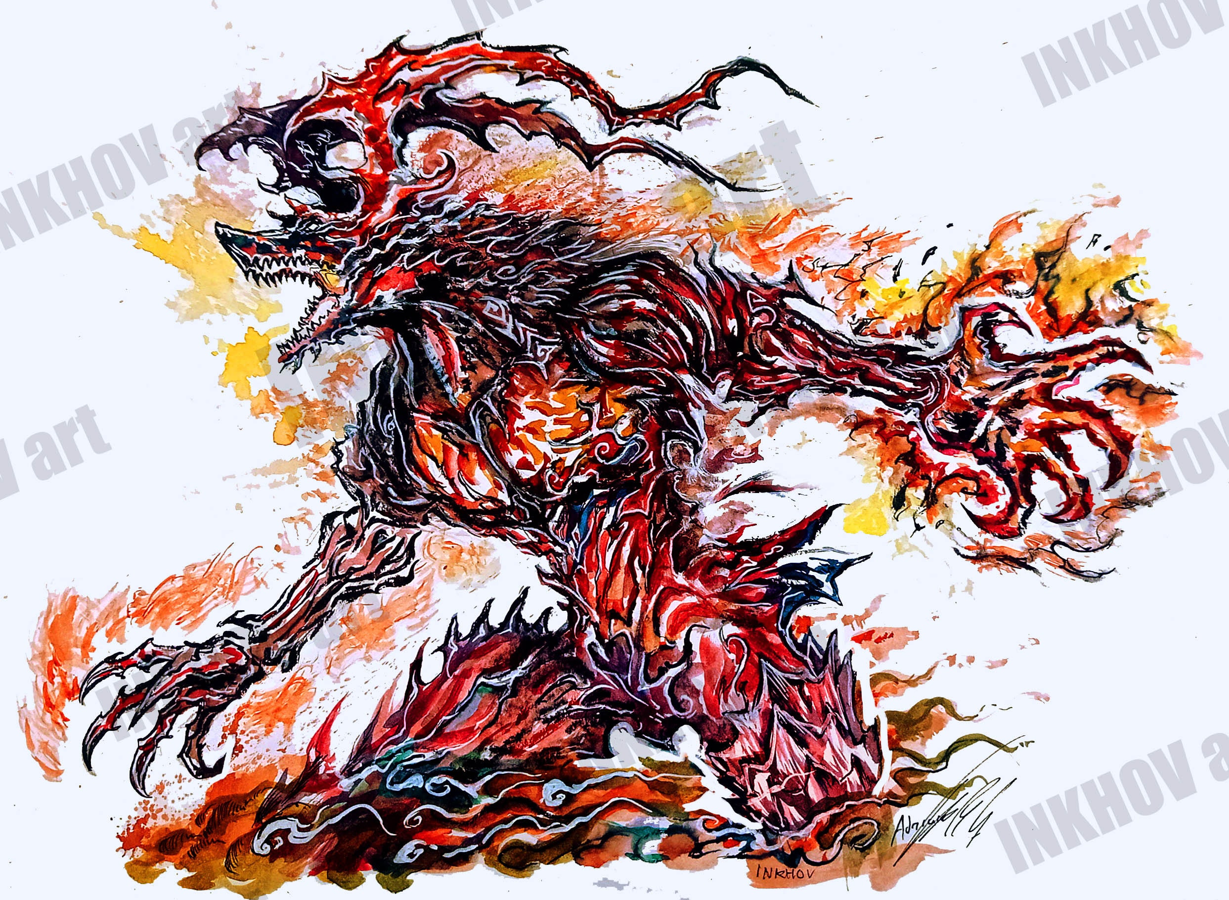 Final Fantasy Xvi Ifrit Impresión De Bellas Artes De Edición Limitada Cartel Ff16 Eikons Etsy
