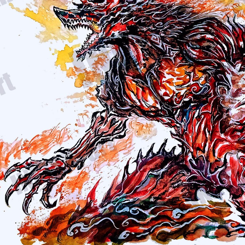 Final Fantasy XVI Ifrit - Impresión De Bellas Artes De Edición Limitada ...