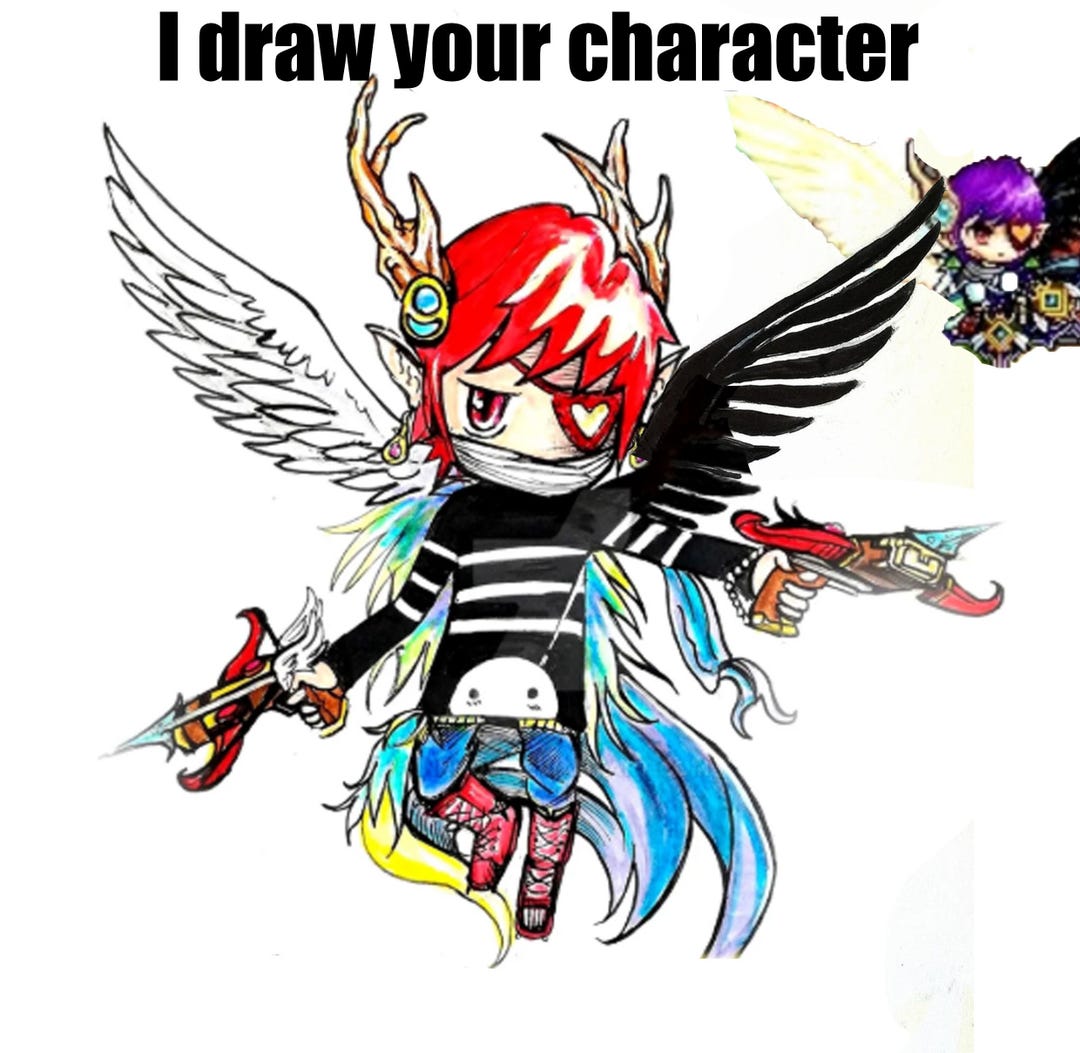 Maplestory Custom Character Gift, Maplestory Print Drawing Laminated ...