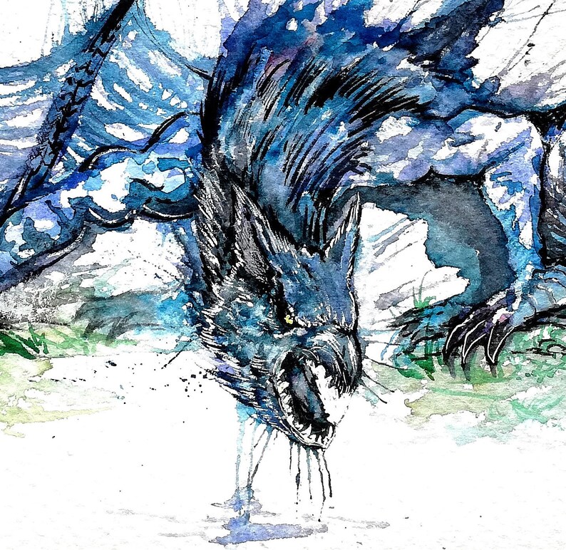 Nargacuga Print, Monster Hunter World Painting, Mhw Drawing, Monster ...