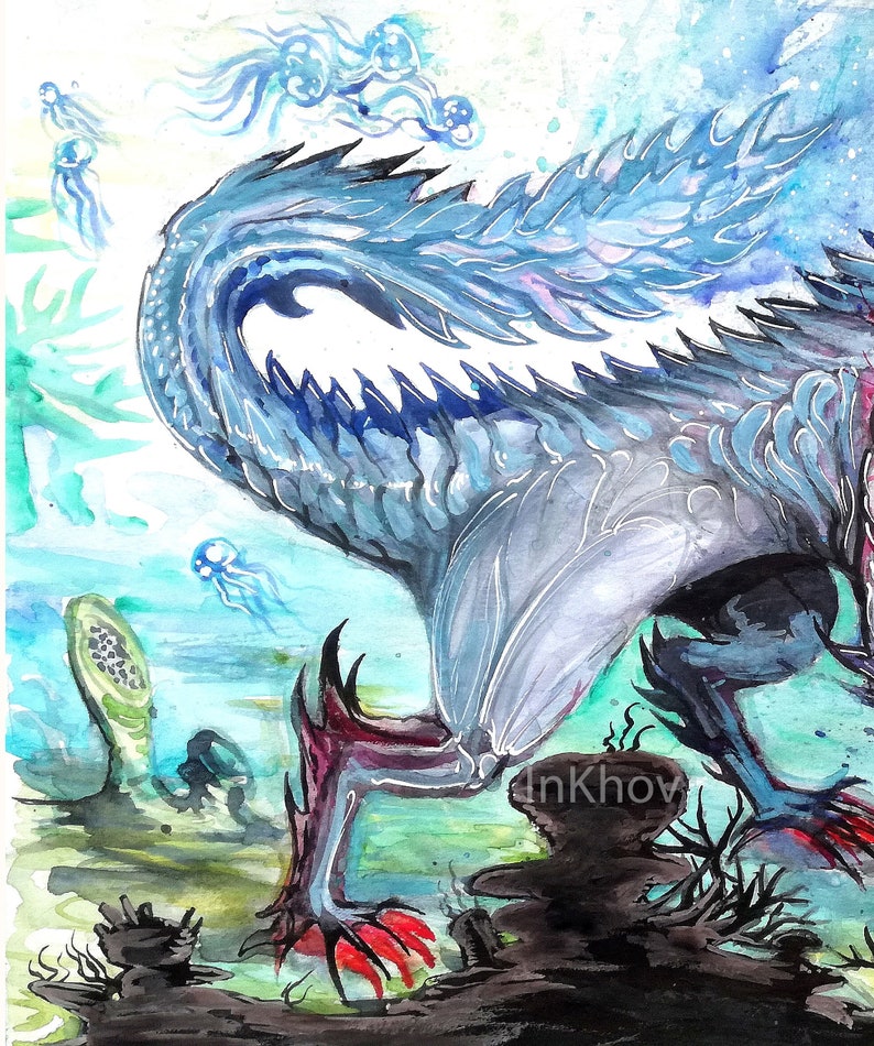 Odogaron Print, Monster Hunter World Art, Watercolor Art, Mhw Iceborne ...