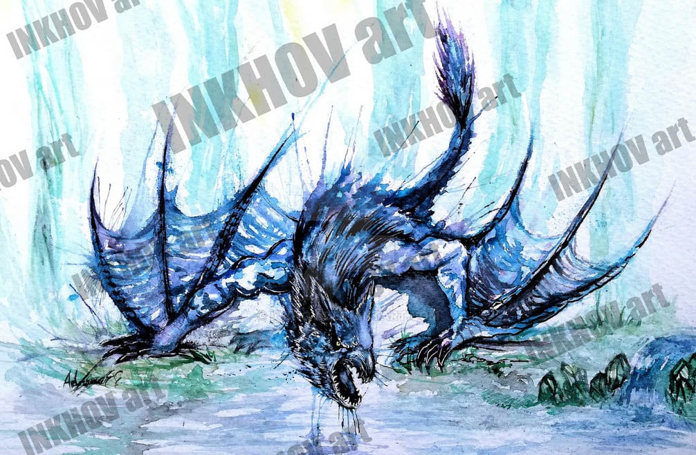 Nargacuga Print, Monster Hunter World Painting, Mhw Drawing, Monster ...