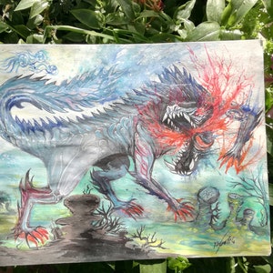 Odogaron Print, Monster Hunter World Art, Watercolor Art, Mhw Iceborne ...
