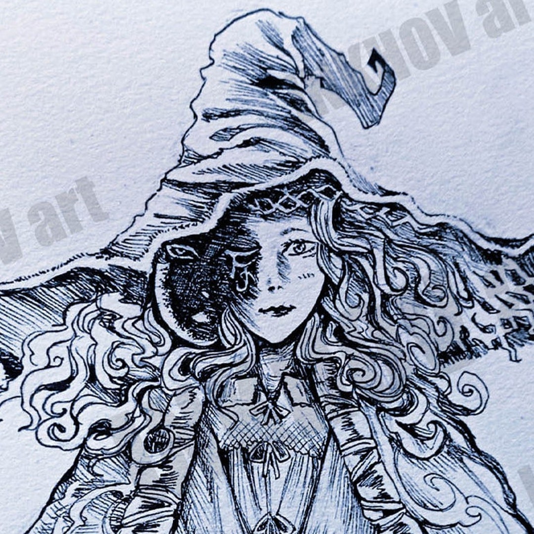 Elden Ring Ranni the Witch // Elden Ring Lineart Poster - Elden Ring ...