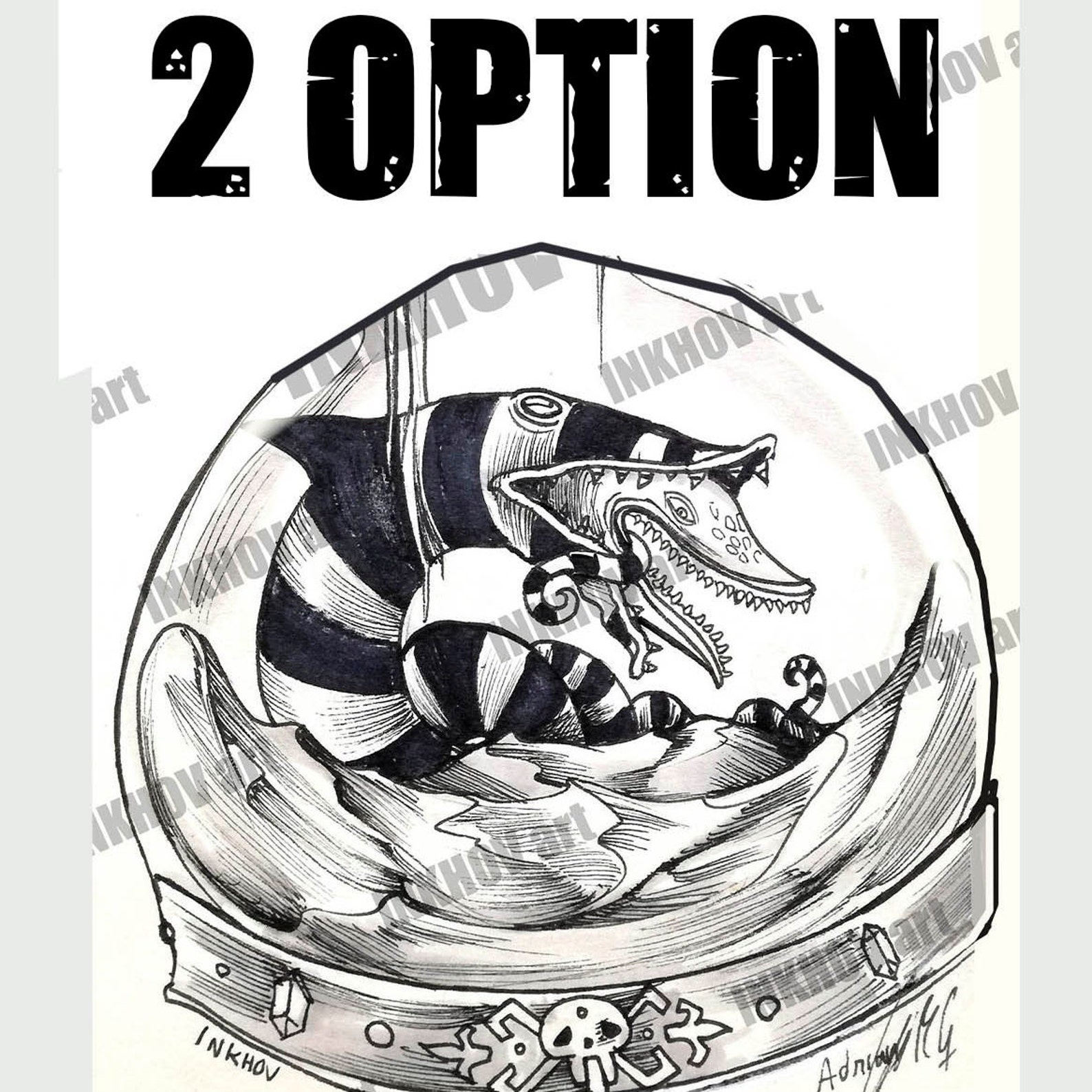 Tim Burton Snake Print, Illustration Beetlejuice Sandworm, Impression ...