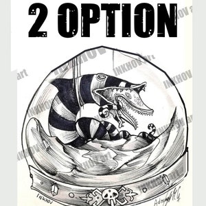Tim Burton Snake Print, Illustration Beetlejuice Sandworm, Impression ...