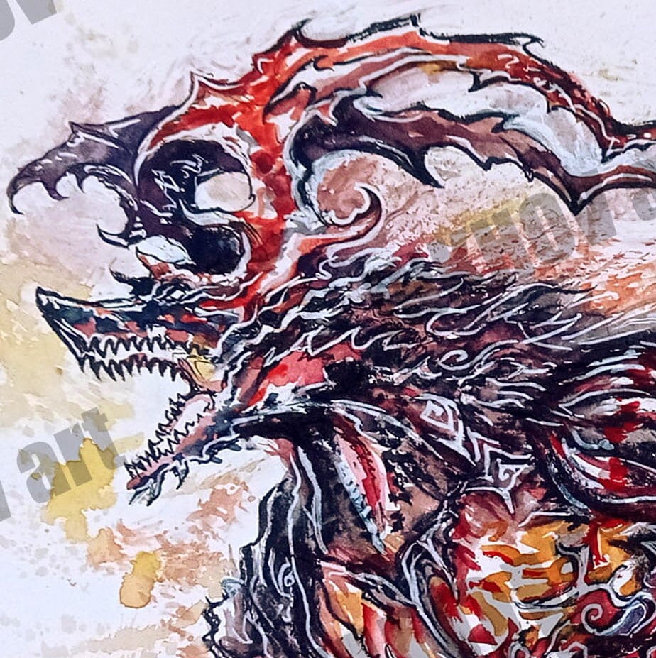 Final Fantasy Xvi Poster // Ifrit Art // Original Watercolor - Etsy Ireland