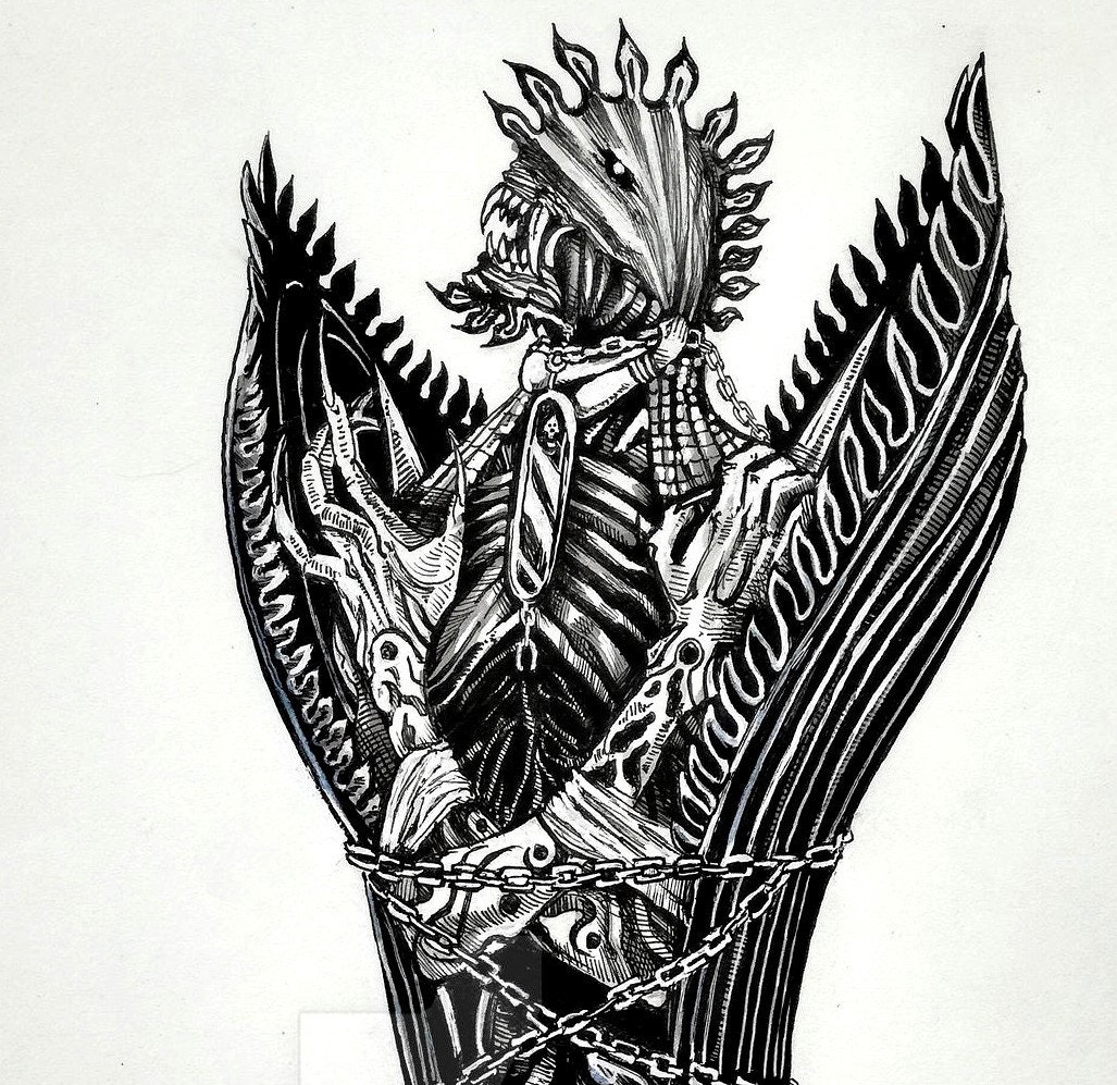 Anima Eon Final Fantasy X, Gameart poster, Black and white ink ...