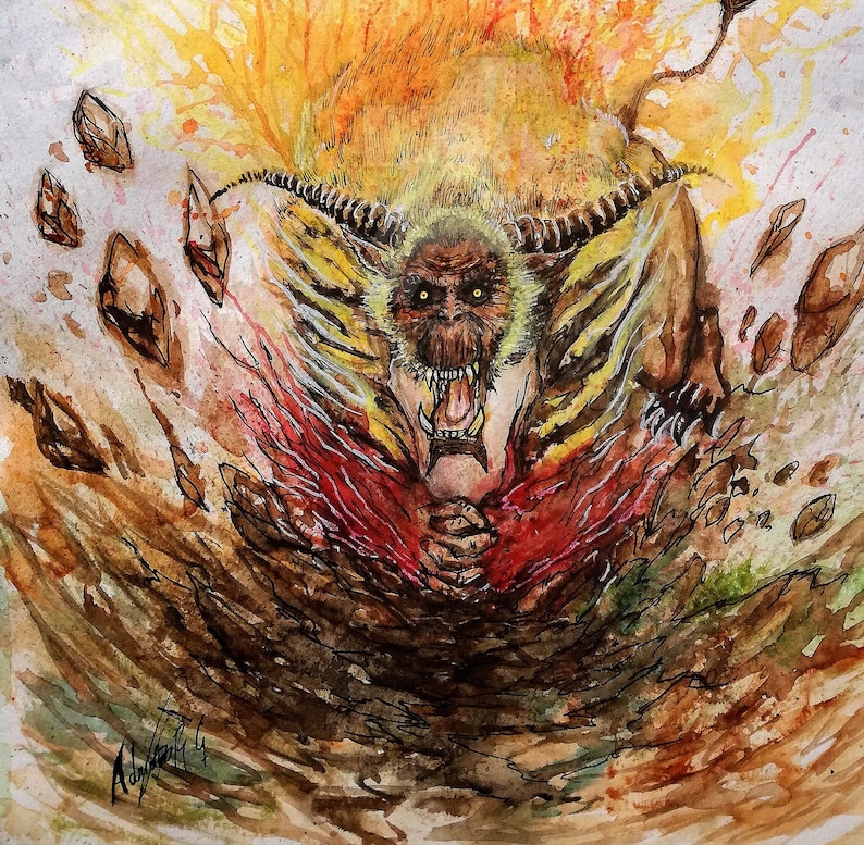 Monster Hunter World Poster Rajang Print Creature Art - Etsy