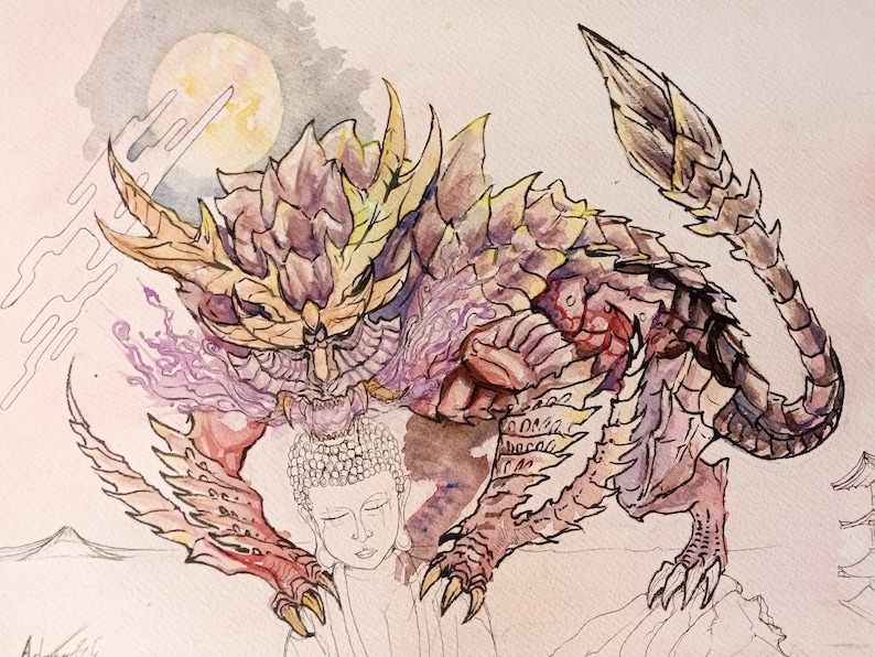 Monster Hunter Rise Print Magnamalo, Art Print, Game Art Poster ...