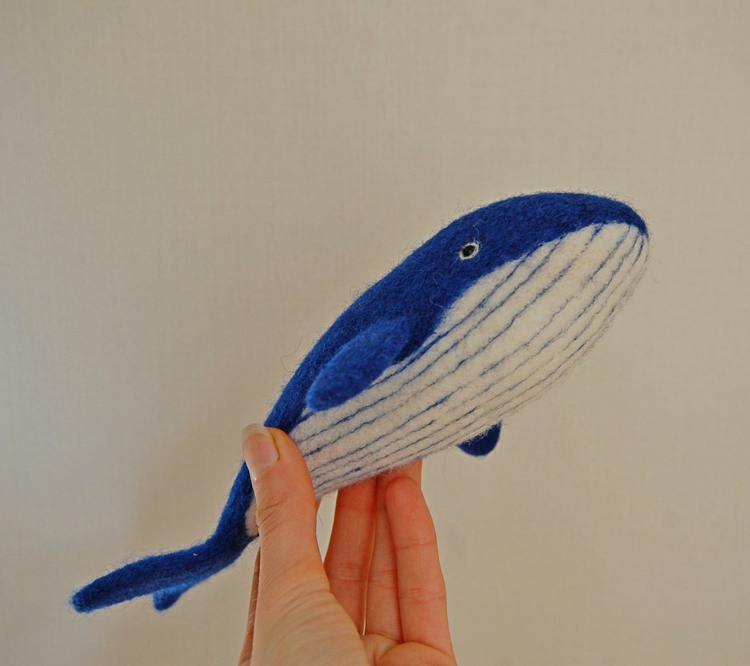 Blue Whale Miniature Animal Needle Felted Whale Decor Ocean Themed ...