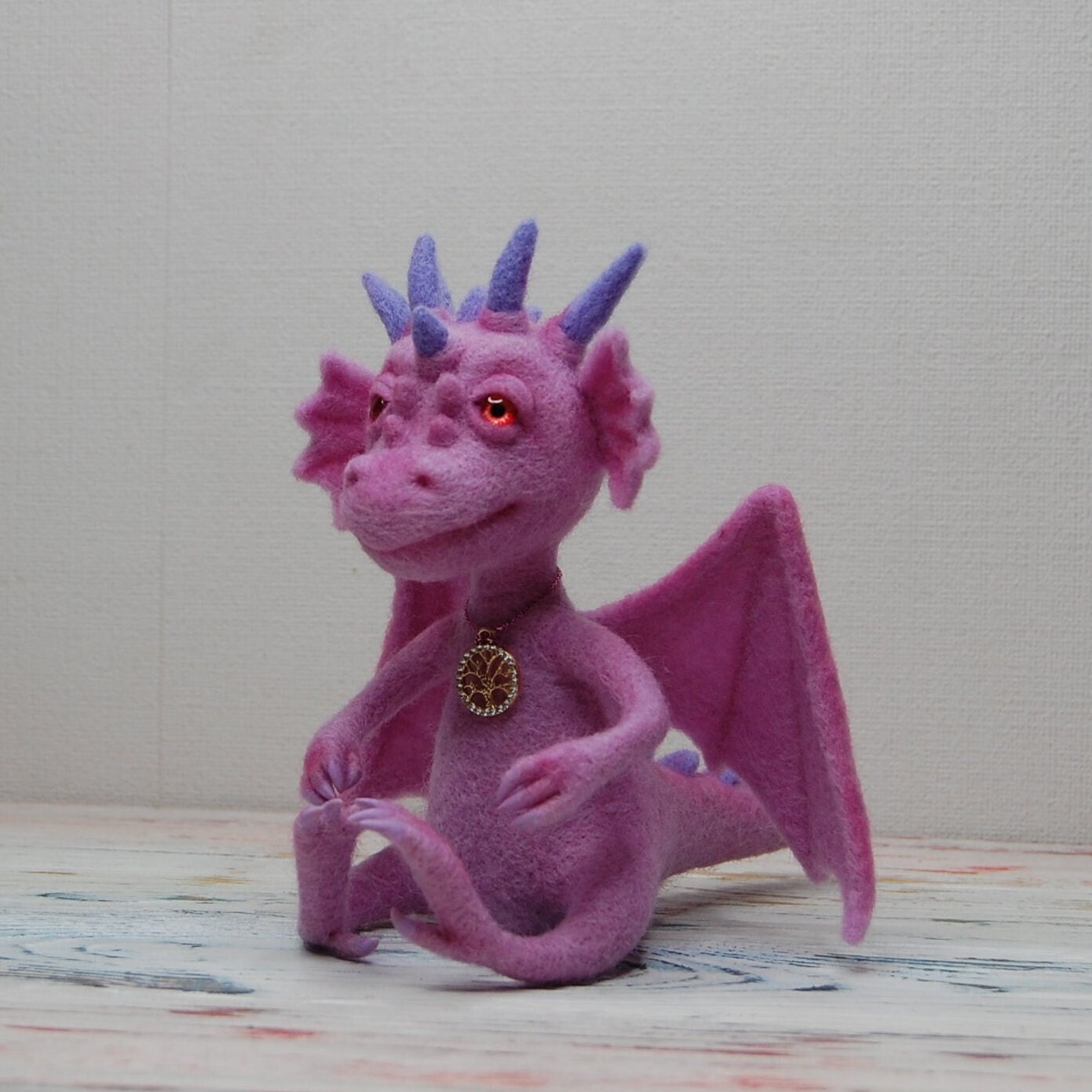 Felt Pink Dragon Forest Dragon Toy Mystical Animal Dragon Sculpture ...