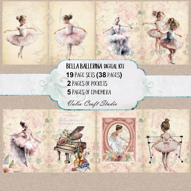 Digital Kit, Bella Ballerina Digital Kit, Printable, Instant Download ...