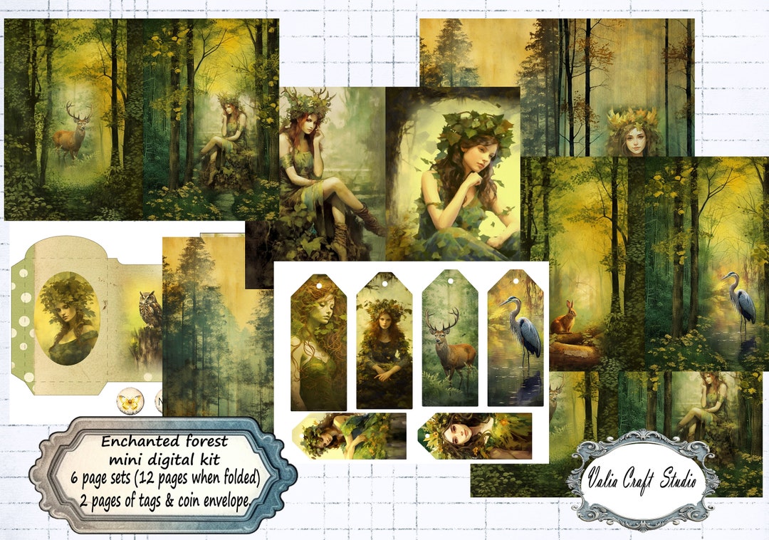 Enchanted Forest Digital Kit, Junk Journal, Instant Download, Printable ...