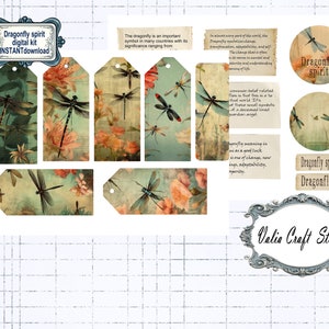 Junk Journal, Dragonfly Spirit Digital Kit, Printable Paper, Instant ...