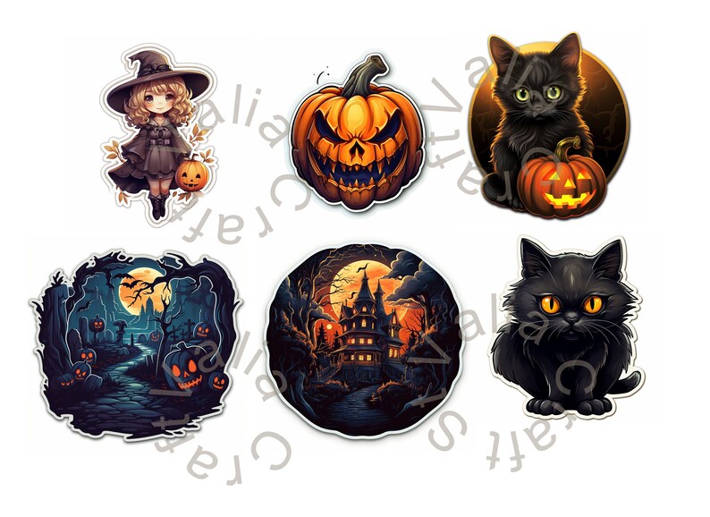 Halloween Die Cuts/stickers, Printable, Instant Download, Halloween ...