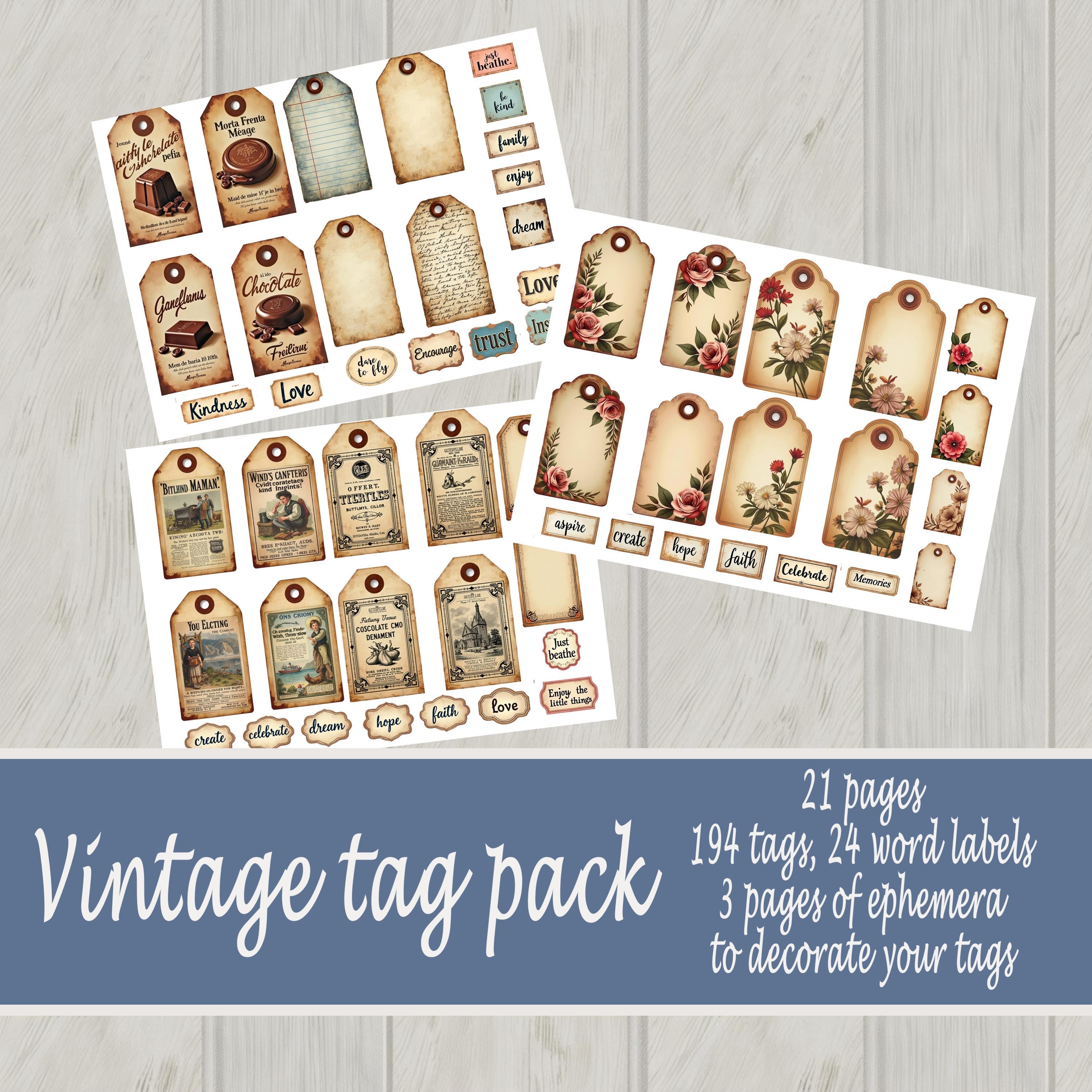 Printable Tag Collection: 194 Vintage Style Tags & Embellishments ...