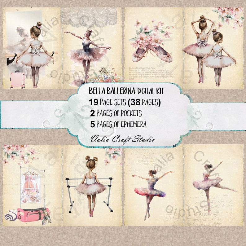 Digital Kit, Bella Ballerina Digital Kit, Printable, Instant Download ...