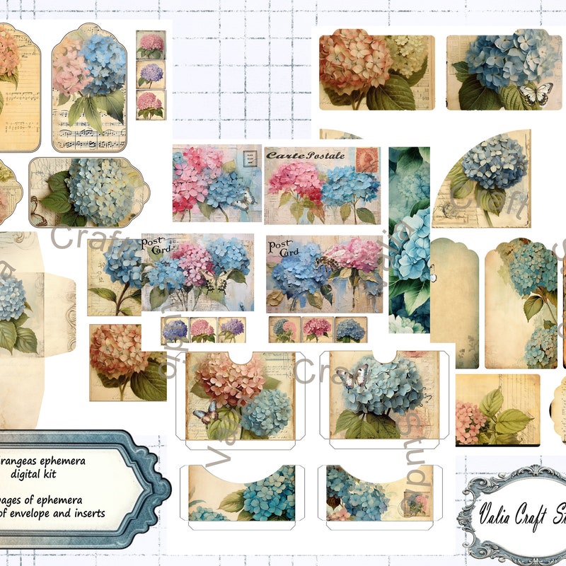 Hydrangea Postcard - Etsy