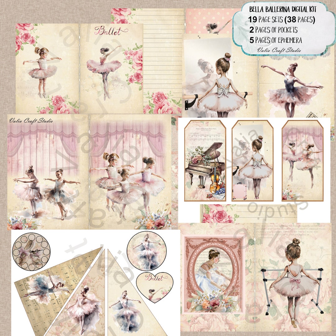 Digital Kit, Bella Ballerina Digital Kit, Printable, Instant Download ...