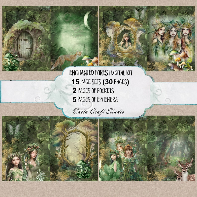 Digital Kit, the Enchanted Forest Digital Kit, Printable, Instant ...