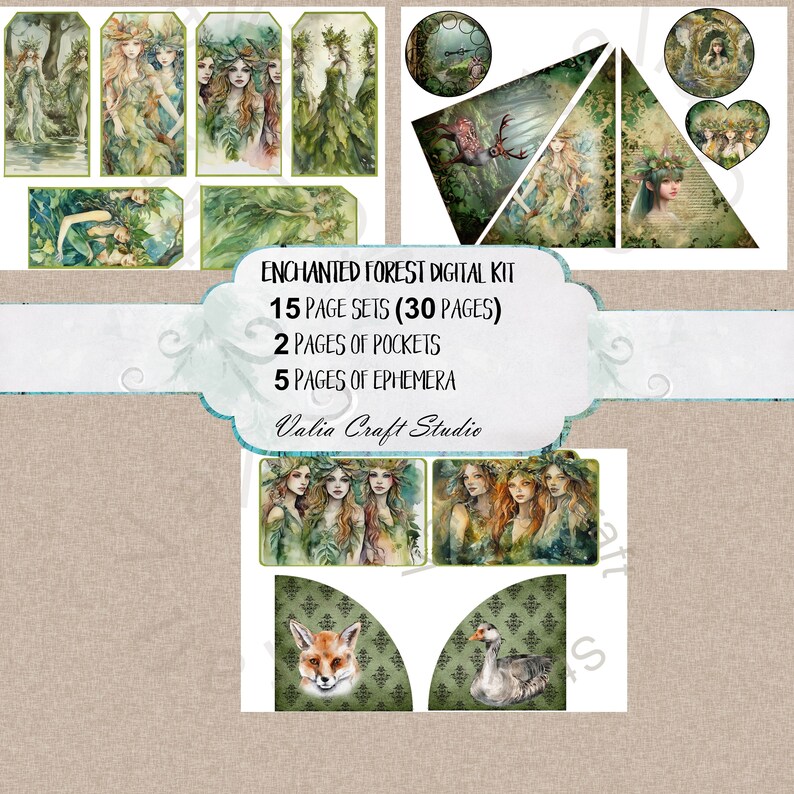 Digital Kit, the Enchanted Forest Digital Kit, Printable, Instant ...