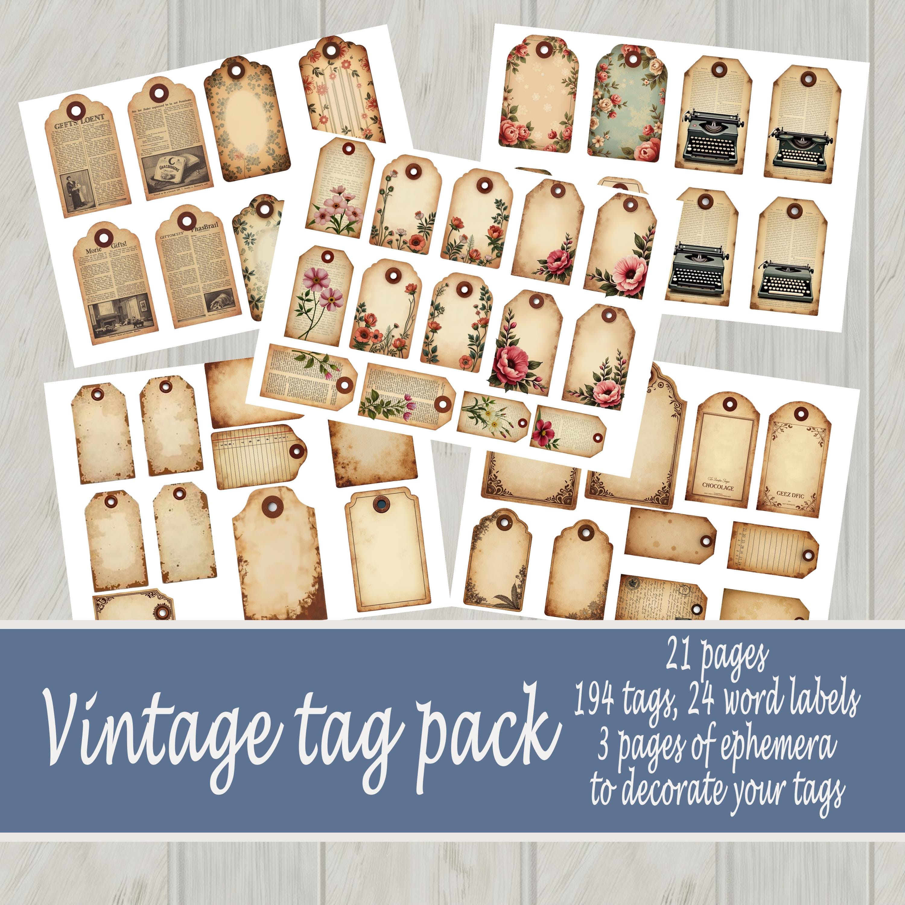 Printable Tag Collection: 194 Vintage Style Tags & Embellishments ...