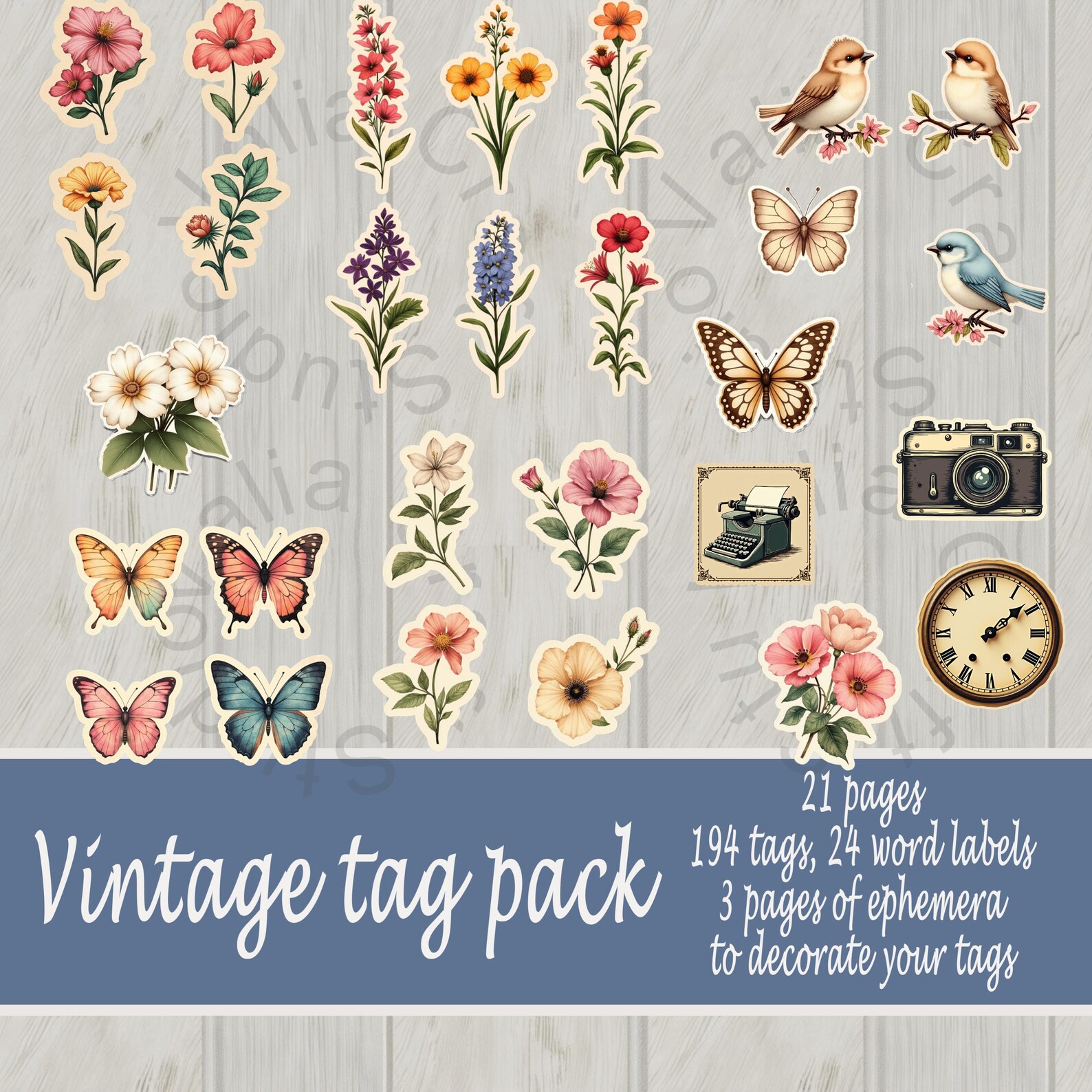 Printable Tag Collection: 194 Vintage Style Tags & Embellishments ...