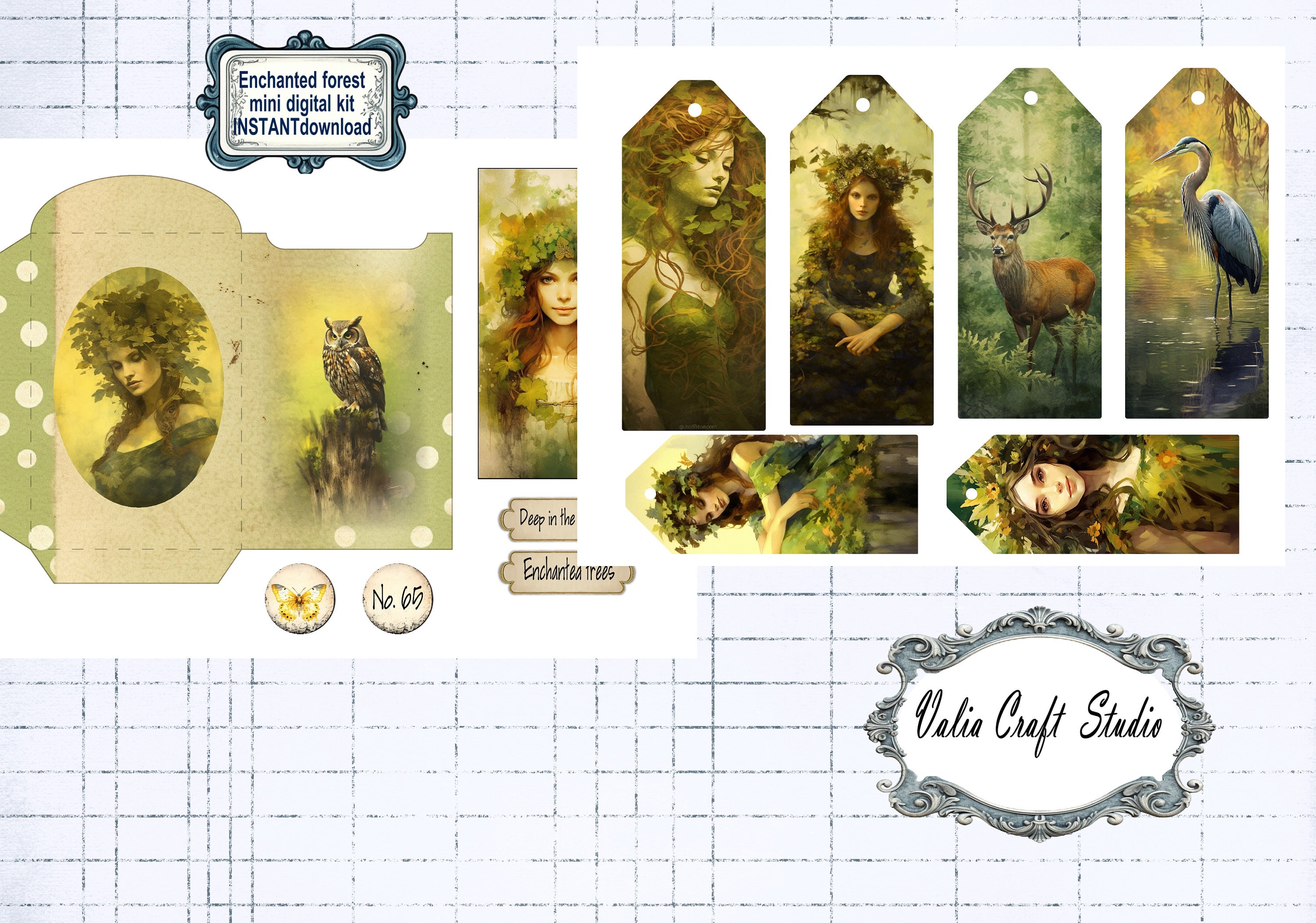 Enchanted Forest Digital Kit, Junk Journal, Instant Download, Printable ...
