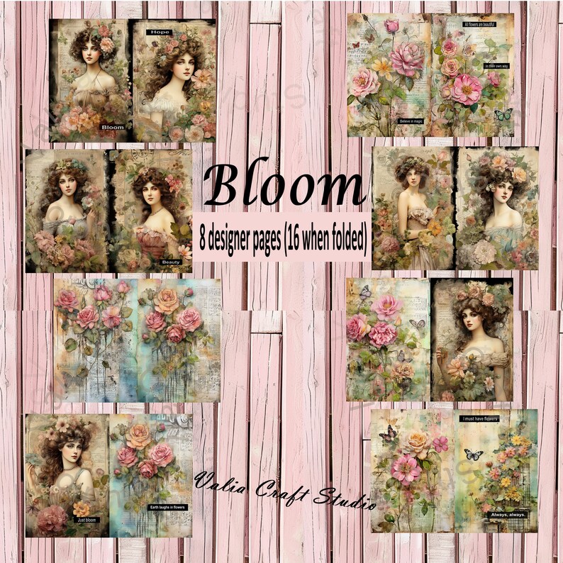 Bloom Junk Journal Kit, Digital Kit, Instant Download, Printable ...