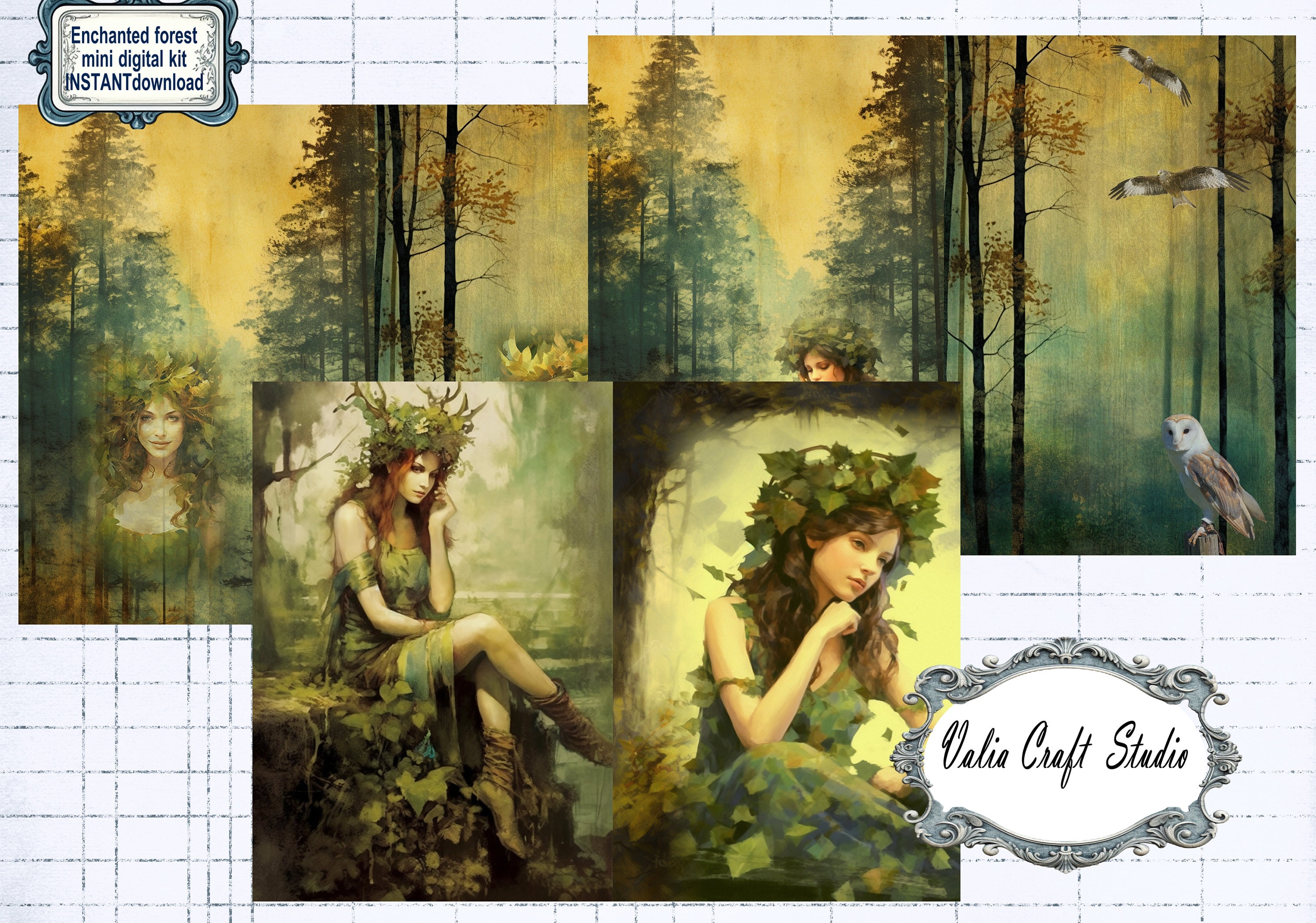 Enchanted Forest Digital Kit, Junk Journal, Instant Download, Printable ...