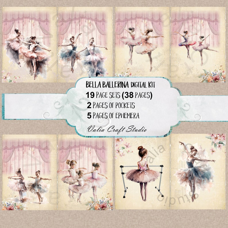 Digital Kit, Bella Ballerina Digital Kit, Printable, Instant Download ...