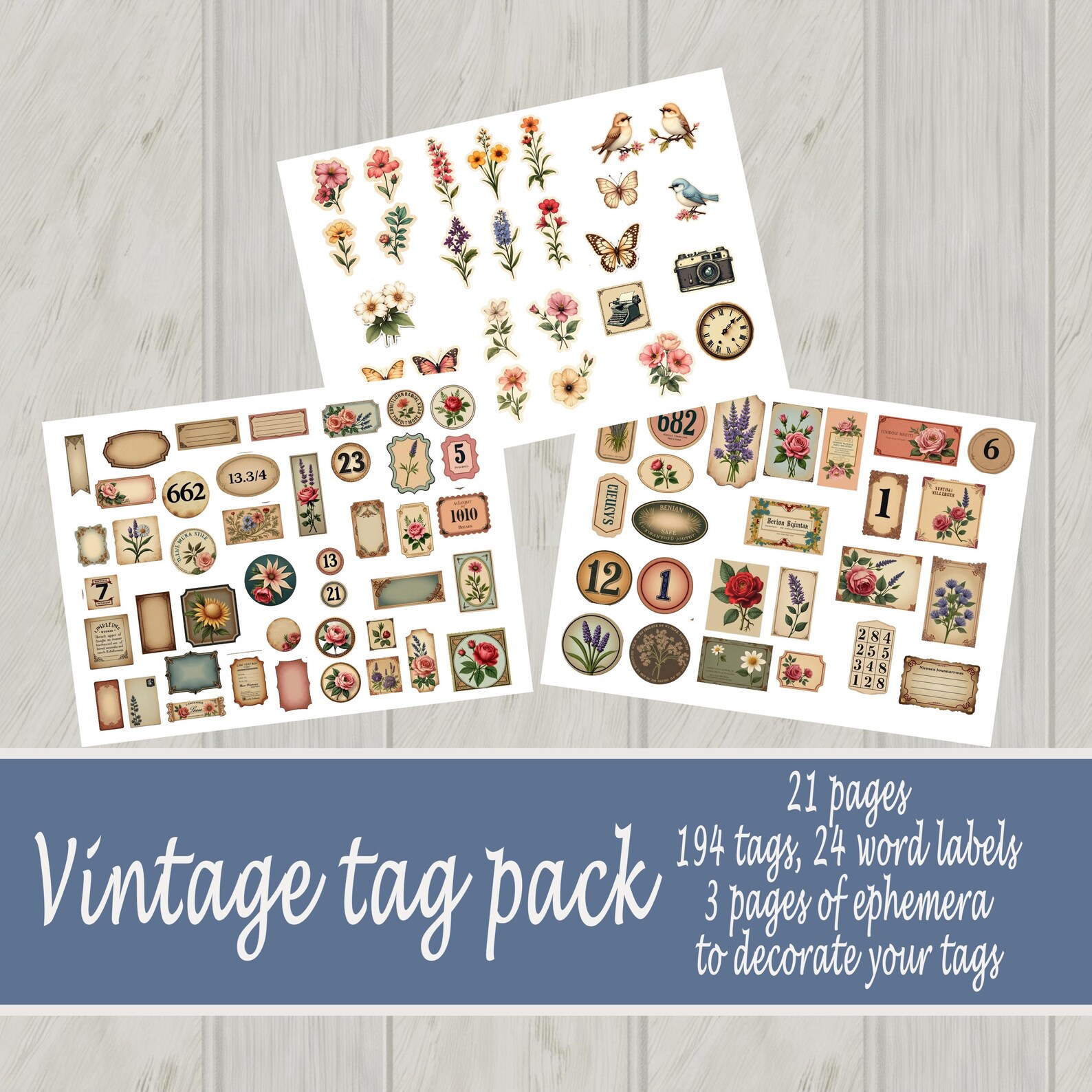 Printable Tag Collection: 194 Vintage Style Tags & Embellishments ...