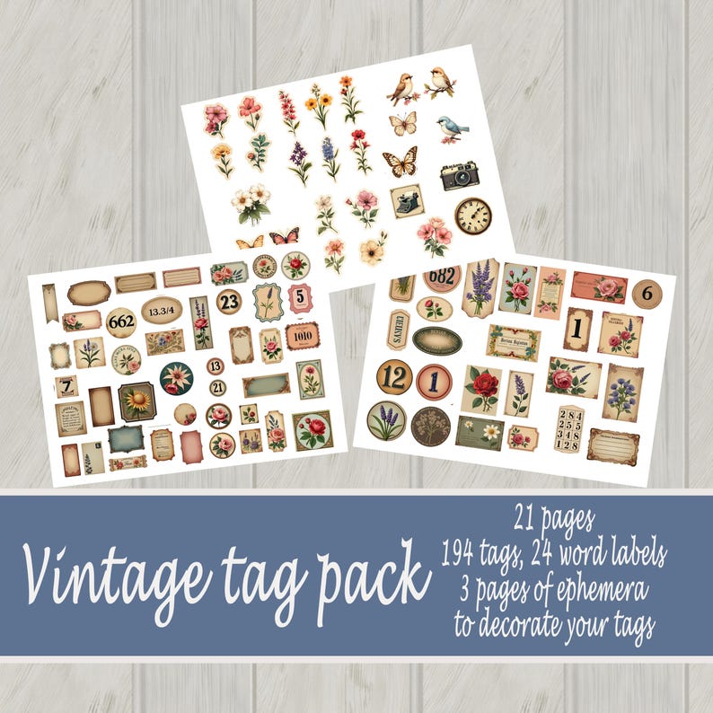 Printable Tag Collection: 194 Vintage Style Tags & Embellishments ...
