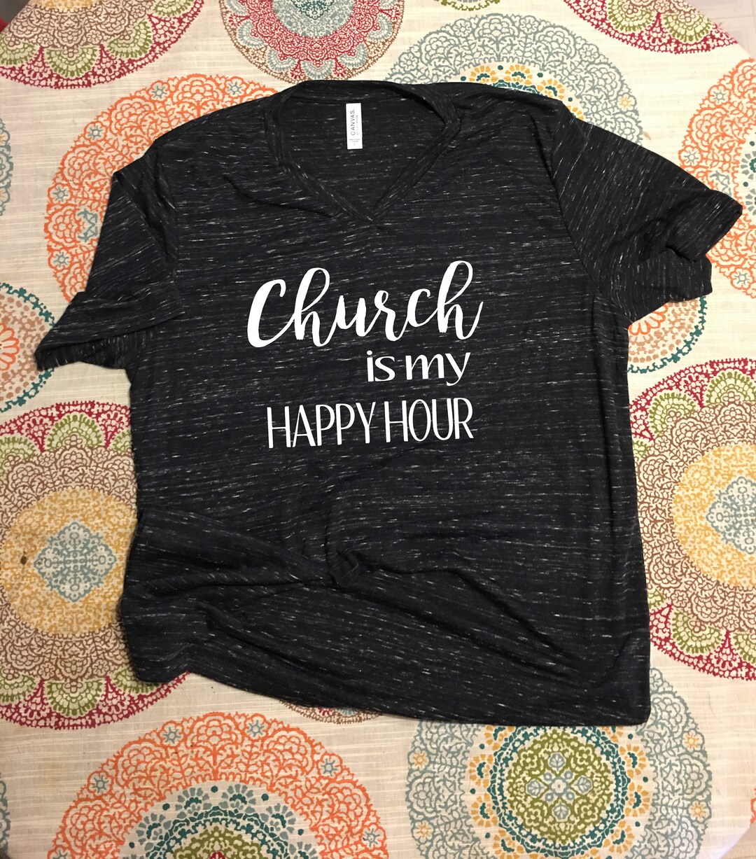 Church is my Happy Hour camisa - Etsy España