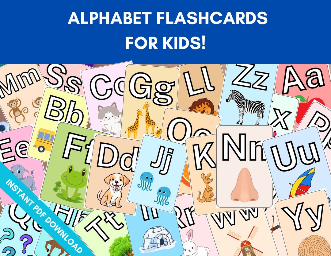 Printable Alphabet Flash Cards for Toddlers - Kindergarten - Preschool ...