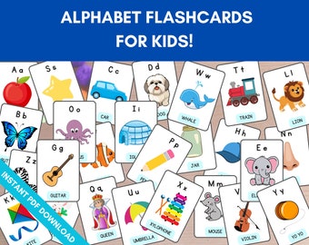 Printable Alphabet Flash Cards for Toddlers - Kindergarten - Preschool ...