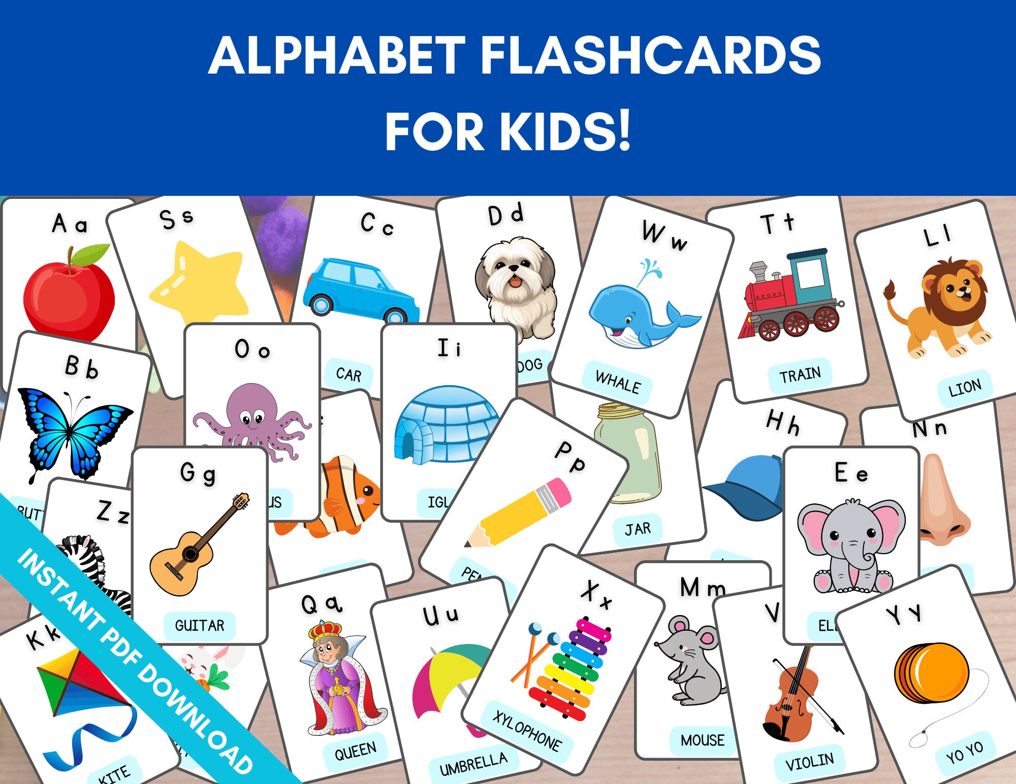 Printable Alphabet Small and Large Flash Cards for Toddlers ...