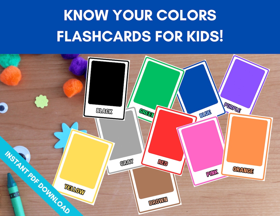 Printable Colors Flash Cards for Toddlers - Kindergarten - Preschool ...