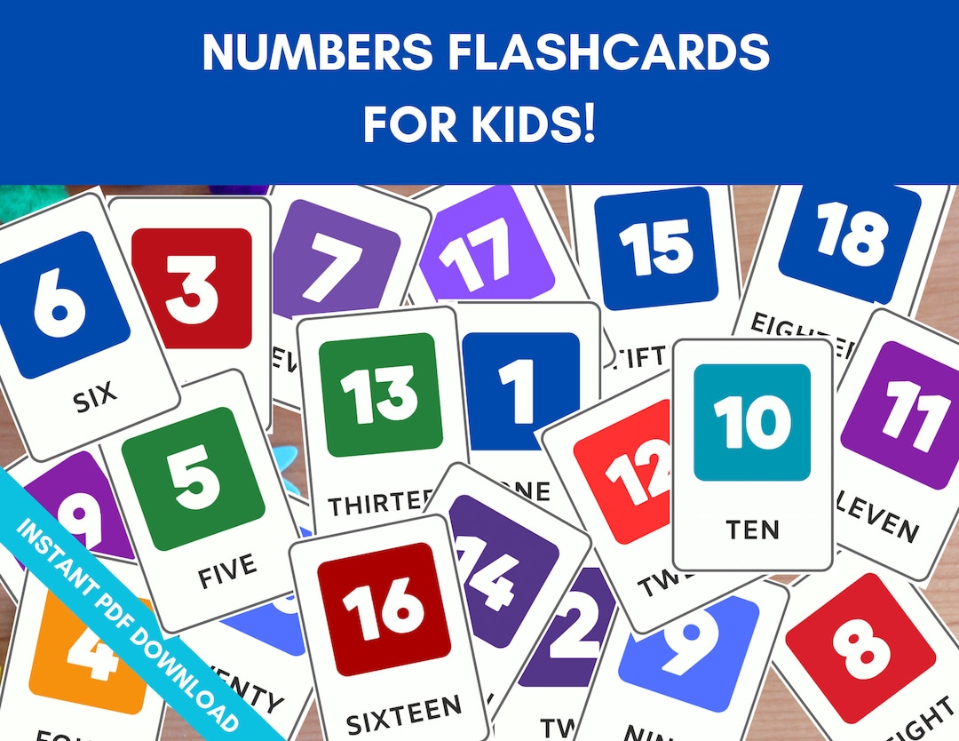 Printable Numbers 1 - 20 Flash Cards for Toddlers - Kindergarten ...