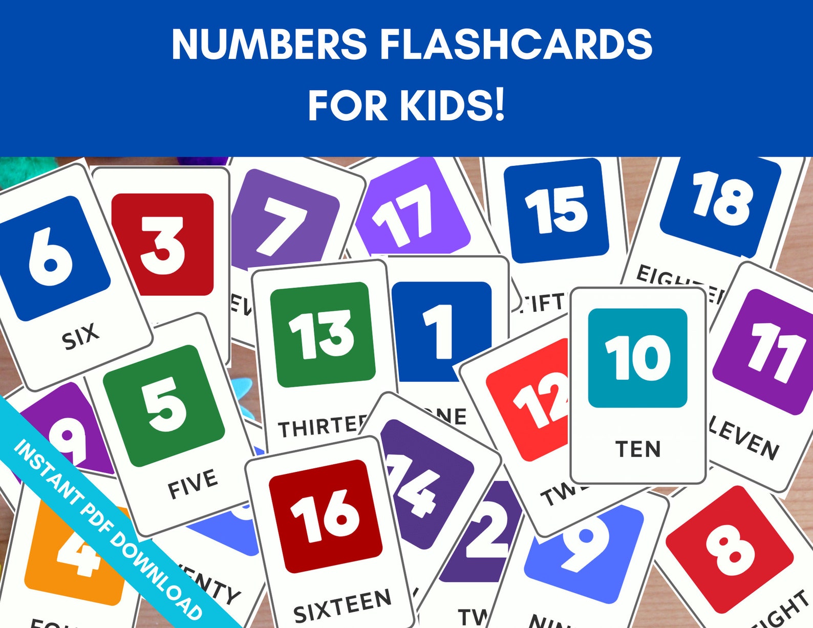 Printable Numbers 1 - 20 Flash Cards for Toddlers - Kindergarten ...