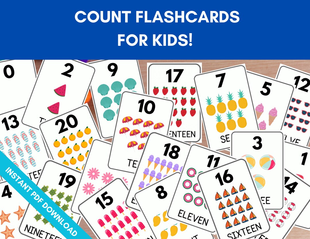 Printable Count Flash Cards for Toddlers - Kindergarten - Preschool ...