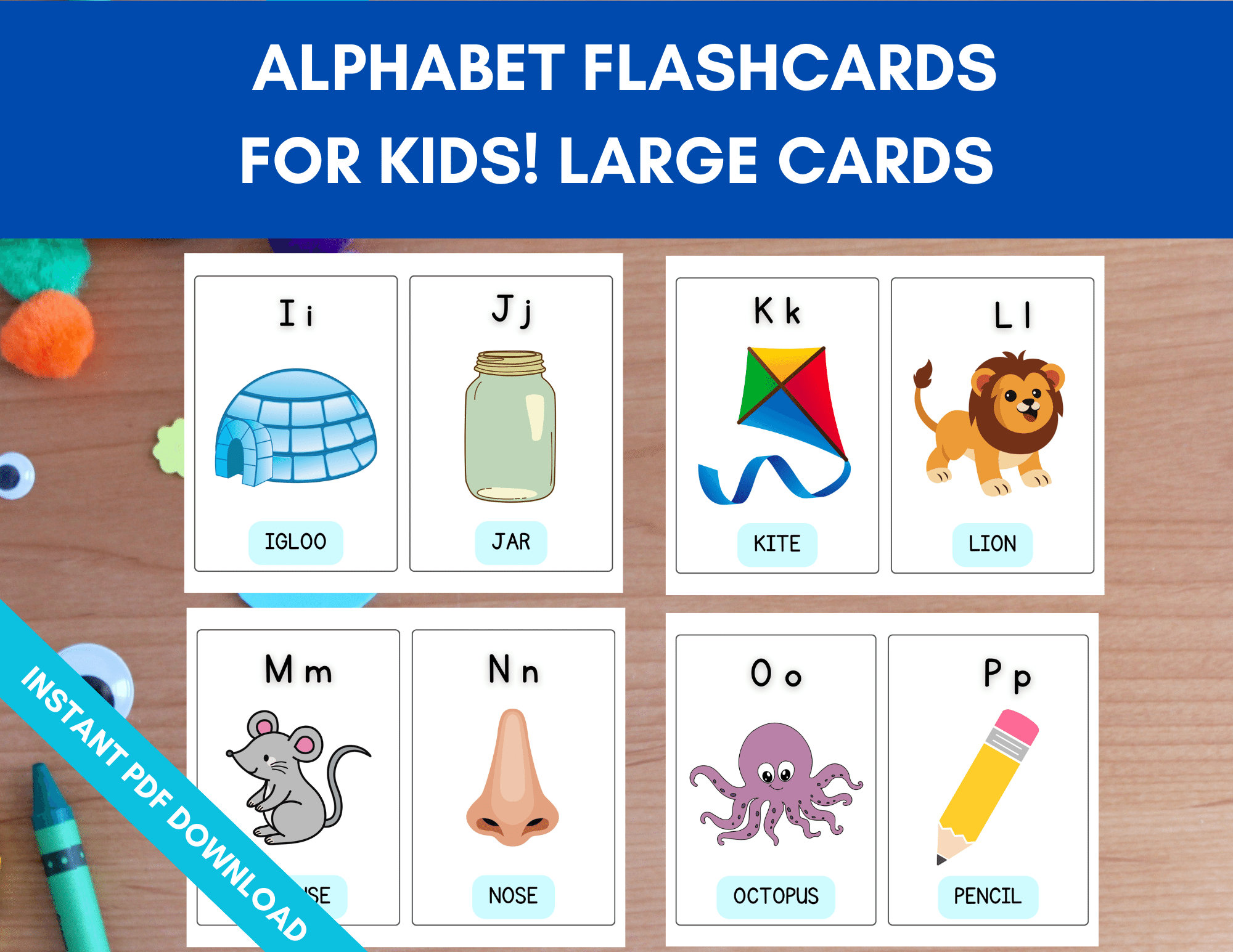 Printable Alphabet Small and Large Flash Cards for Toddlers ...