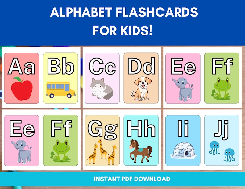 Printable Alphabet Flash Cards for Toddlers - Kindergarten - Preschool ...