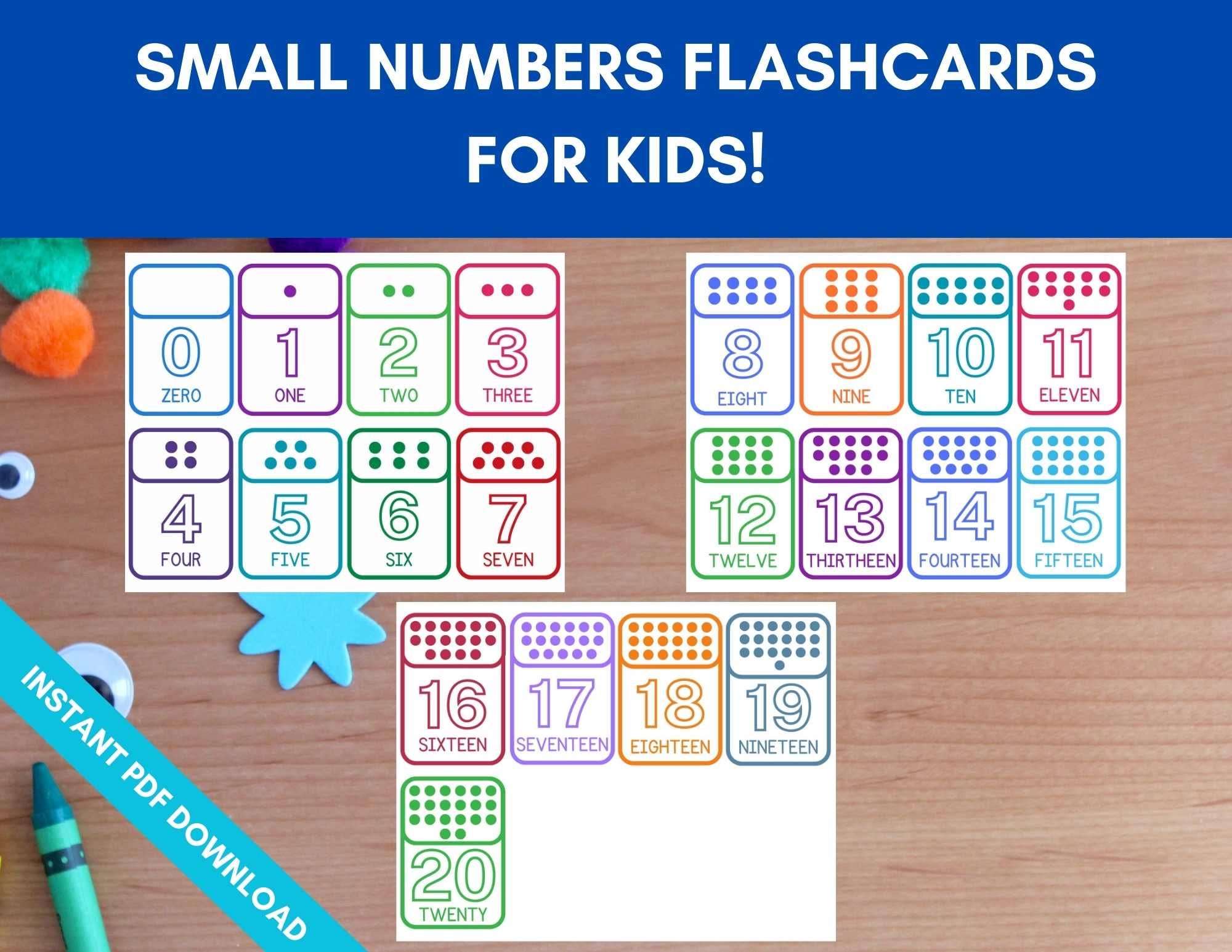 Printable Numbers Count Flash Cards for Toddlers - Kindergarten ...