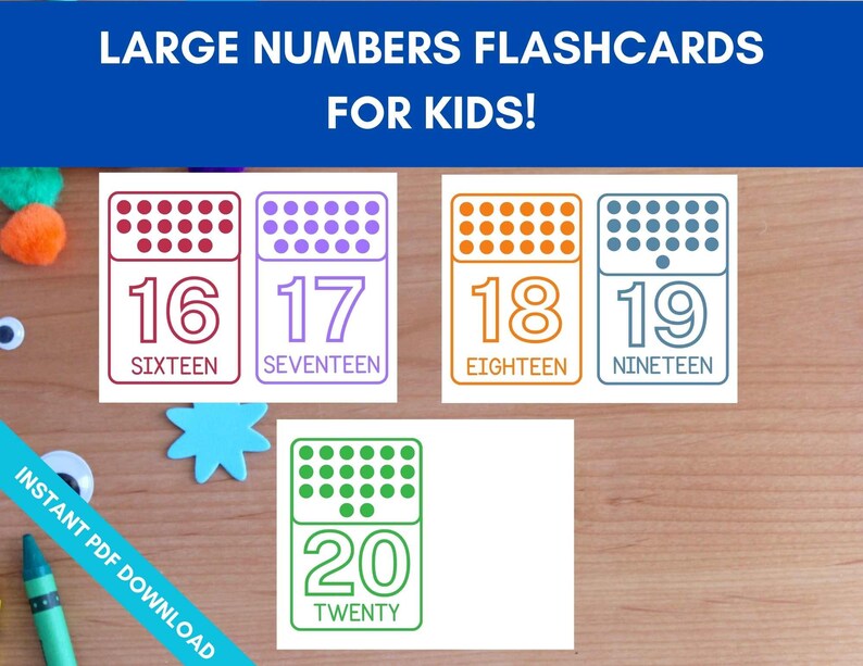 Printable Numbers Count Flash Cards for Toddlers - Kindergarten ...