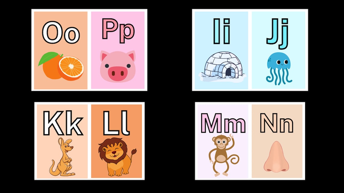 Printable Alphabet Flash Cards for Toddlers Kindergarten Preschool ...