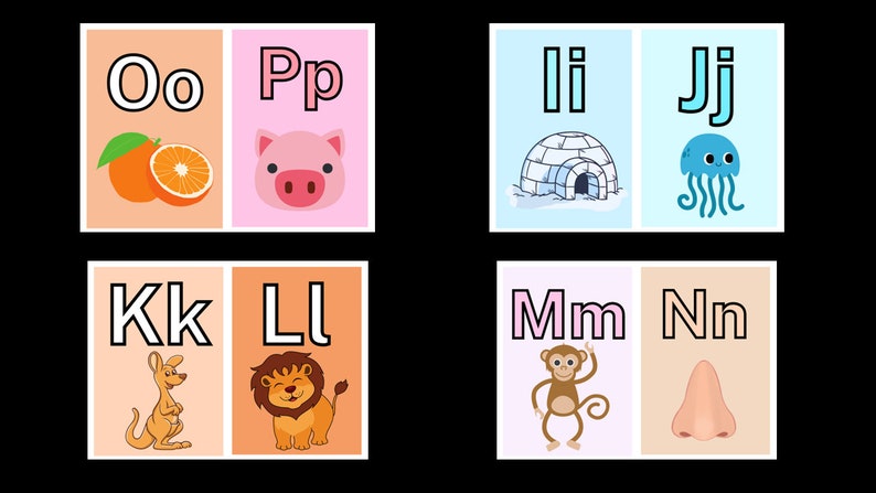 Printable Alphabet Flash Cards for Toddlers Kindergarten - Etsy