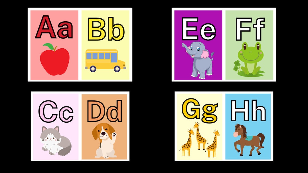 Printable Alphabet Flash Cards for Toddlers Kindergarten - Etsy