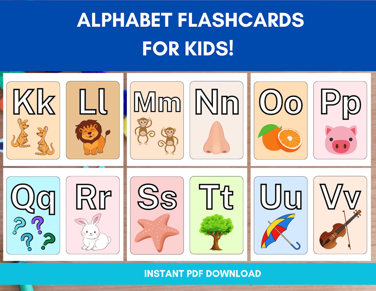 Printable Alphabet Flash Cards for Toddlers - Kindergarten - Preschool ...